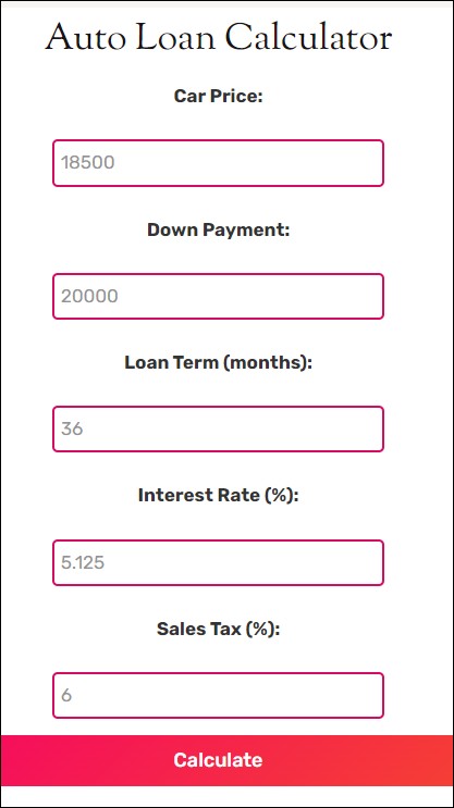 Auto Loan Calculator